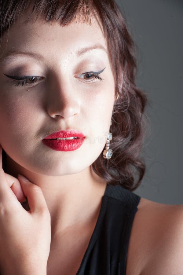 Girl with ear ring stock image. Image of beautiful, hair - 68073369