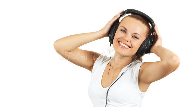 Girl in earphone stock photo. Image of player, girls, music - 7152772