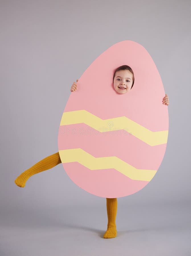Girl in Easter Costume Dancing in Studio Shot Stock Photo - Image of ...