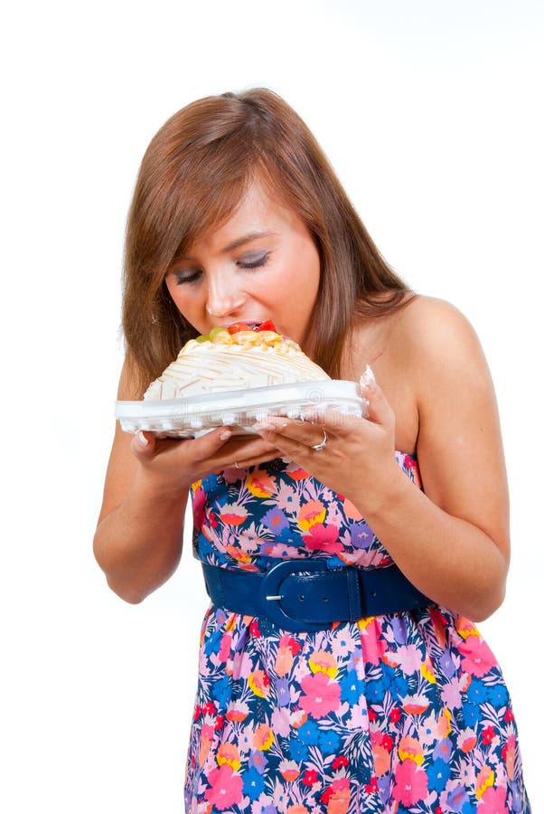 Girl eat cake stock photo. Image of person, happiness - 14998586