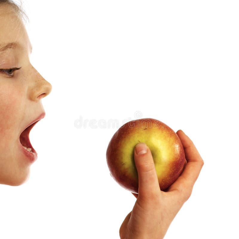 Girl eating an apple stock photo. Image of food, eating - 474912