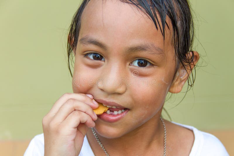 Girl eating cookies stock image. Image of people, chip - 85315707