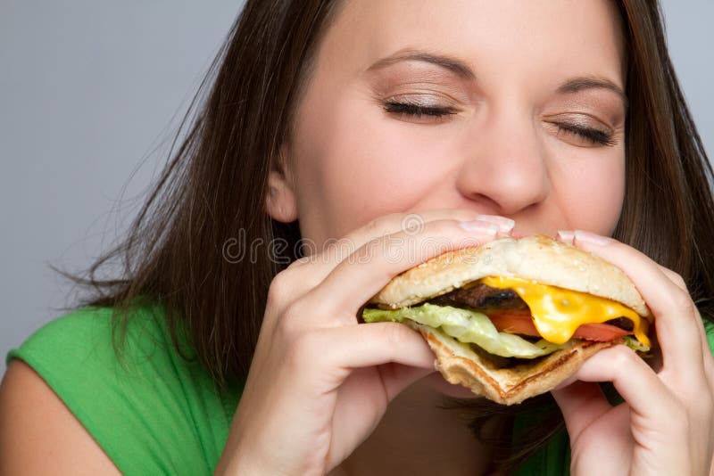 Girl Eating stock photo. Image of women, eating, lunch - 5086698