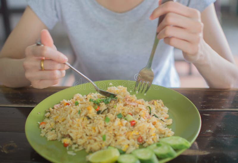 Girl Eating Fried Rice Soft Focus Stock Photos - Free & Royalty-Free ...