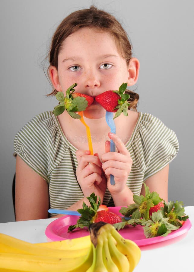Girl eating fruit stock image. Image of fruit, child, nutrition - 7929159
