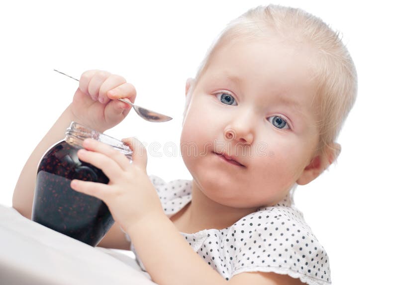 Girl Eating Jam Over White Close Up Stock Photos - Free & Royalty-Free ...