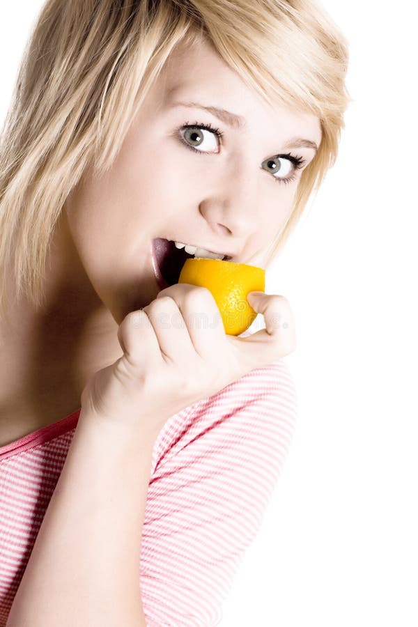 Eating a lemon stock photo. Image of healthy, fresh, eating - 3567700