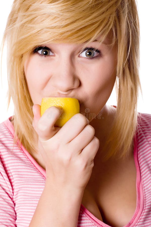 Eating a lemon stock photo. Image of healthy, fresh, eating - 3567700