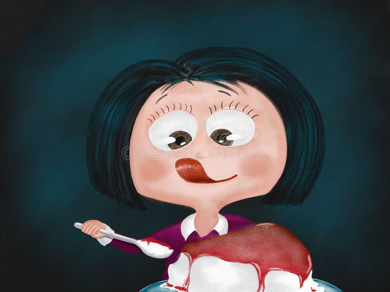 Girl Eating Pie Stock Illustrations – 413 Girl Eating Pie Stock ...