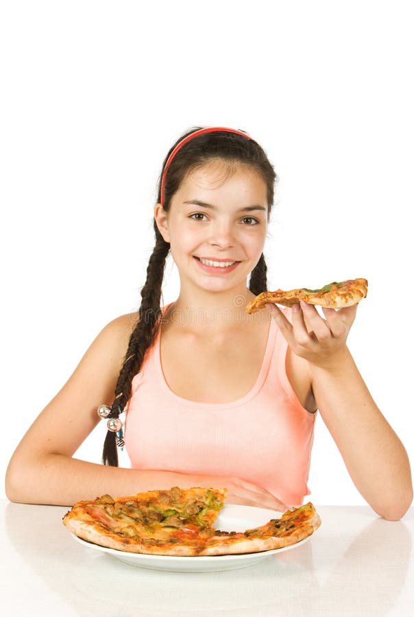 Girl eating pizza stock photo. Image of meal, fast, model - 13388376