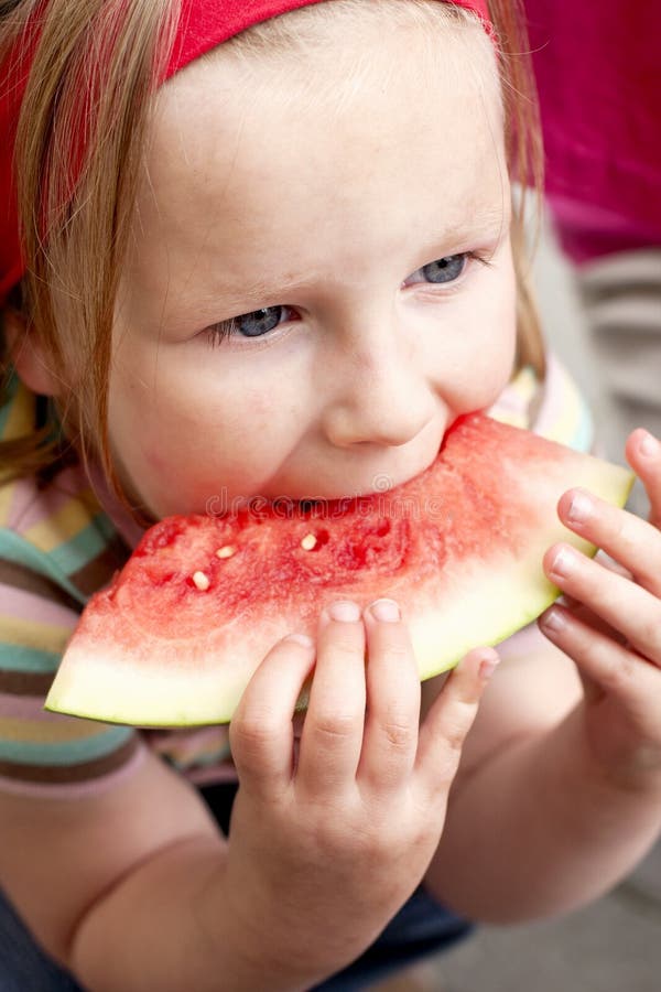 Funny Child Eating Watermelon Stock Photo - Image of cute, human: 10897832