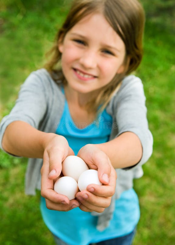 Girl with eggs stock image. Image of easter, summer, food - 21388129