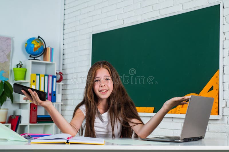 Girl from Elementary School in Classroom, Education Stock Photo - Image ...