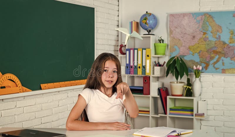 Girl from Elementary School in Classroom, Education Stock Photo - Image ...