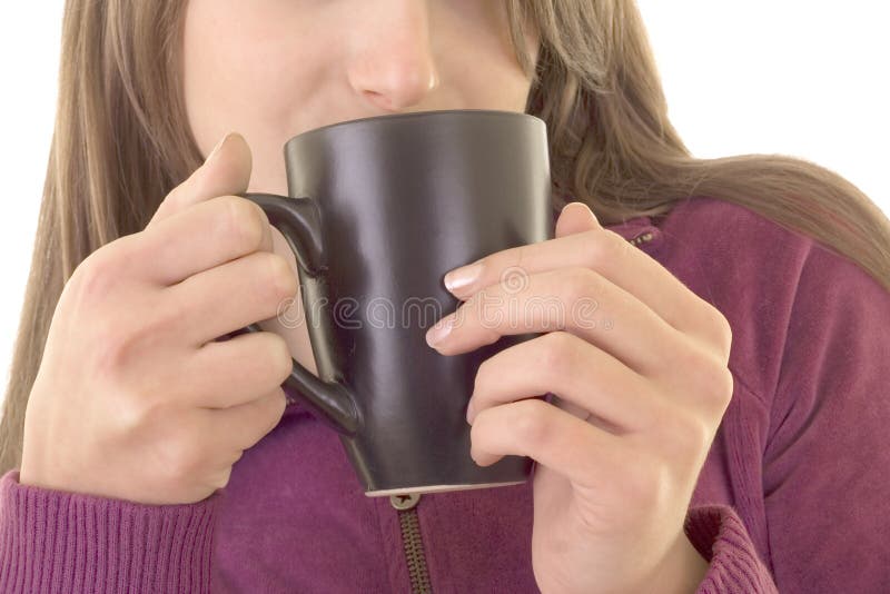 Girl enjoy cup of coffee stock photo. Image of hair, face - 7325158