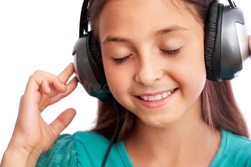 The girl enjoy the music stock photo. Image of head, expression - 26301926