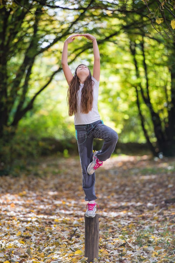 Girl exercise stock image. Image of path, brown, healthy - 34453661