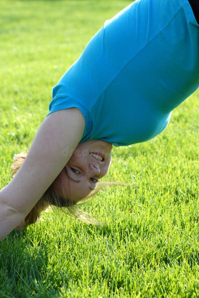 Girl Exorcising stock photo. Image of grass, caucasian - 9136008