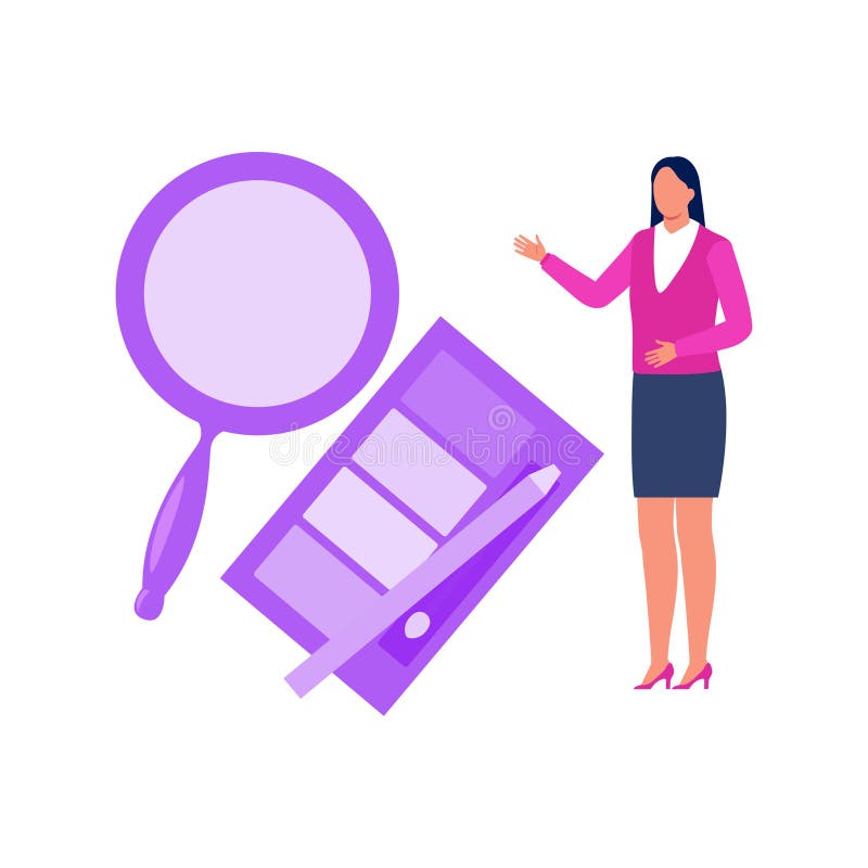 Girl Explaining about Makeup Products Stock Illustration - Illustration ...
