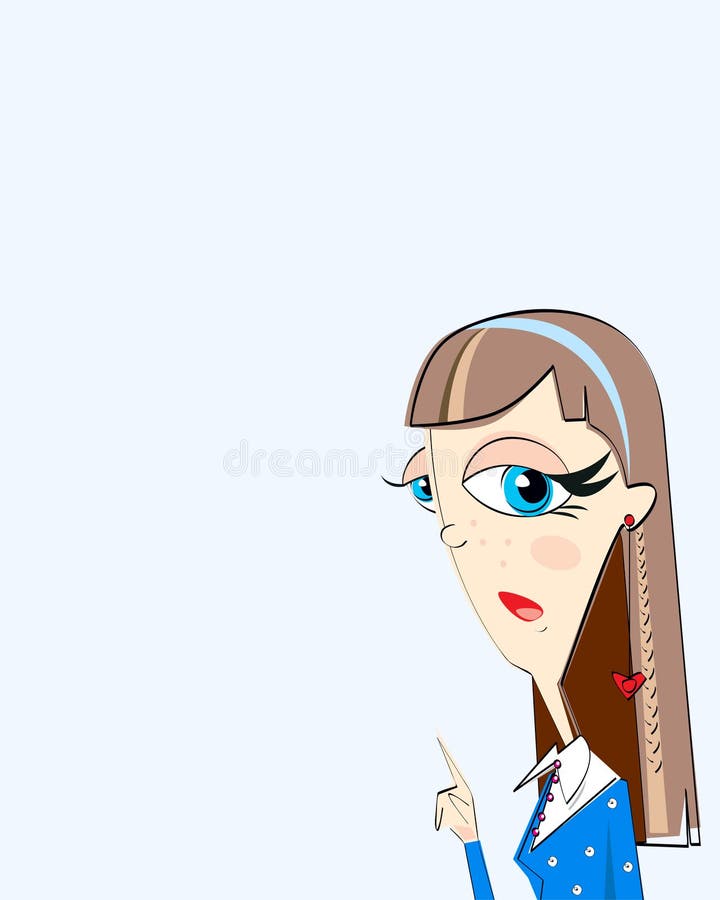 Girl Explaining Something, Cartoon Style Illustration Stock ...