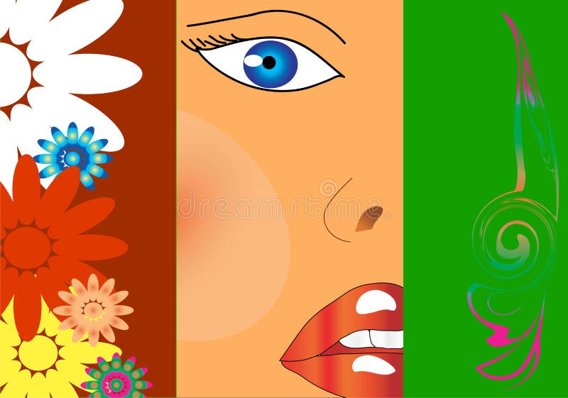 Girl face part stock vector. Illustration of decoration - 10119208