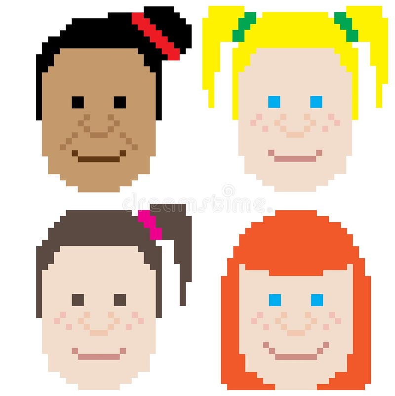 Girl Face Pixel Art Stock Illustrations – 1,115 Girl Face Pixel Art ...