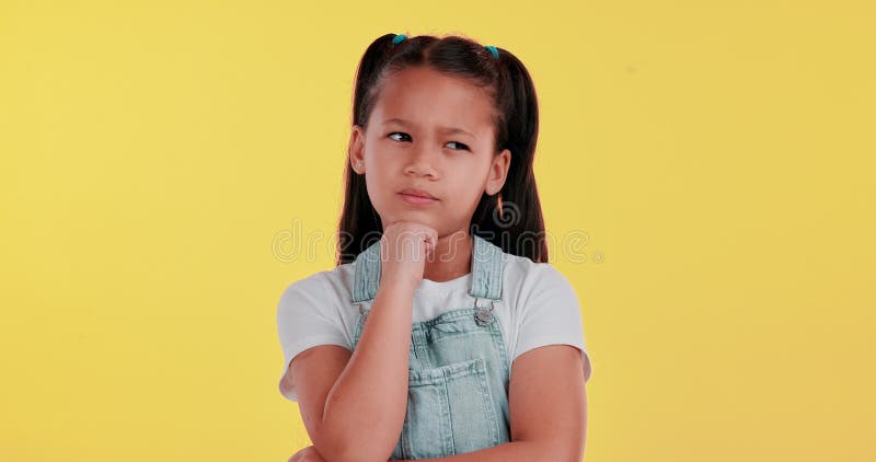 Girl, Face and Thinking in Studio with Solution for Wonder, Curiosity ...