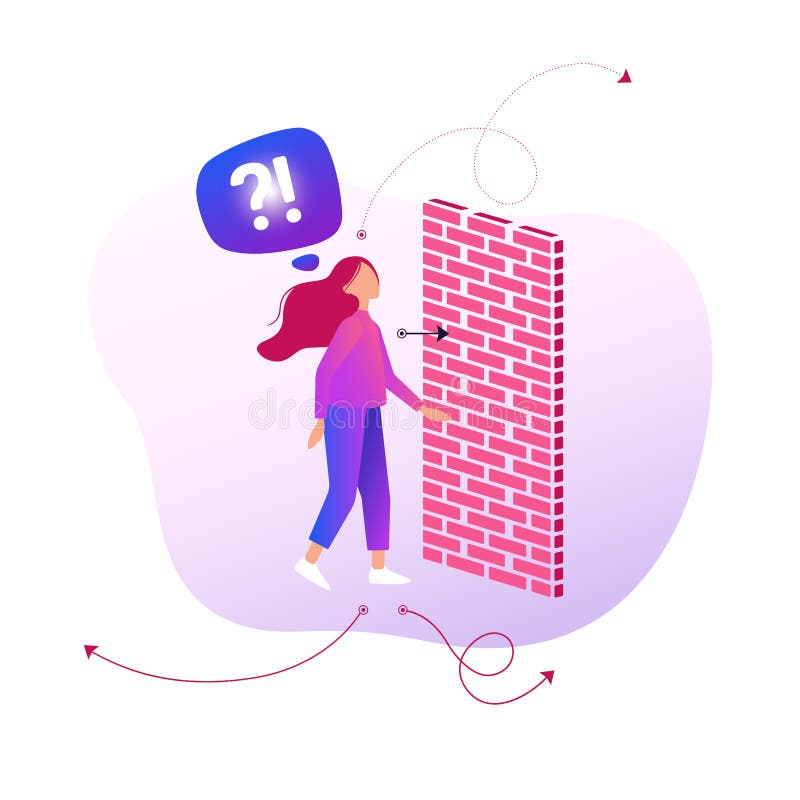 Girl Faced a Problem Vector Illustration Stock Illustration ...