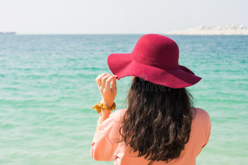 Girl Facing the Horizon Rear View Stock Photo - Image of female, alone ...