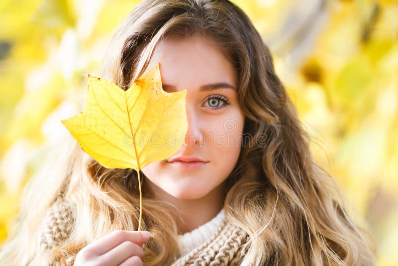 Girl in fall stock image. Image of caucasian, modern - 62035953