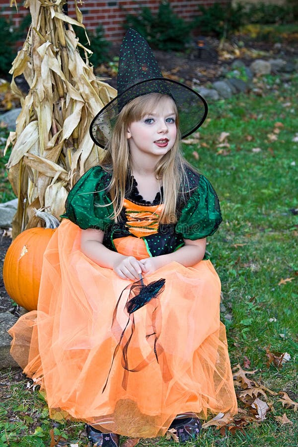 Girl Fall Witch stock image. Image of girl, pretty, good - 7039033