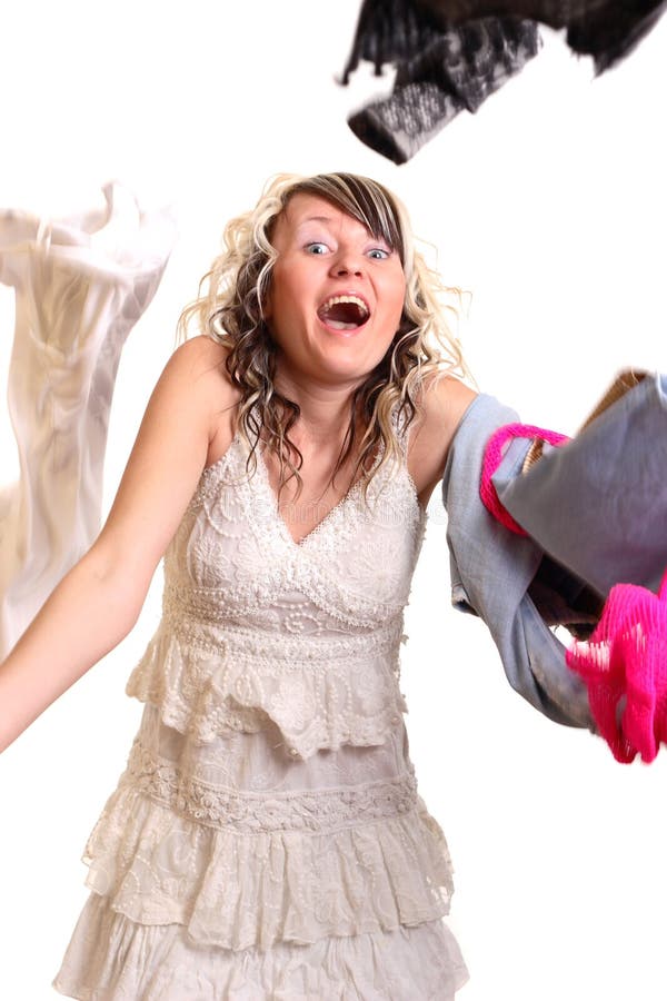 Girl and falling clothes stock photo. Image of good, ladies - 2410600