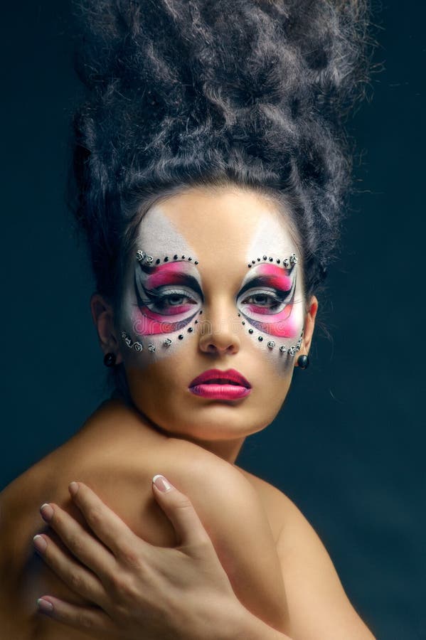 The girl with fancy makeup stock photo. Image of lipstick - 29857472