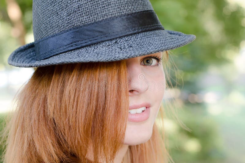 Girl with fedora hat stock image. Image of love, fedora - 57696233