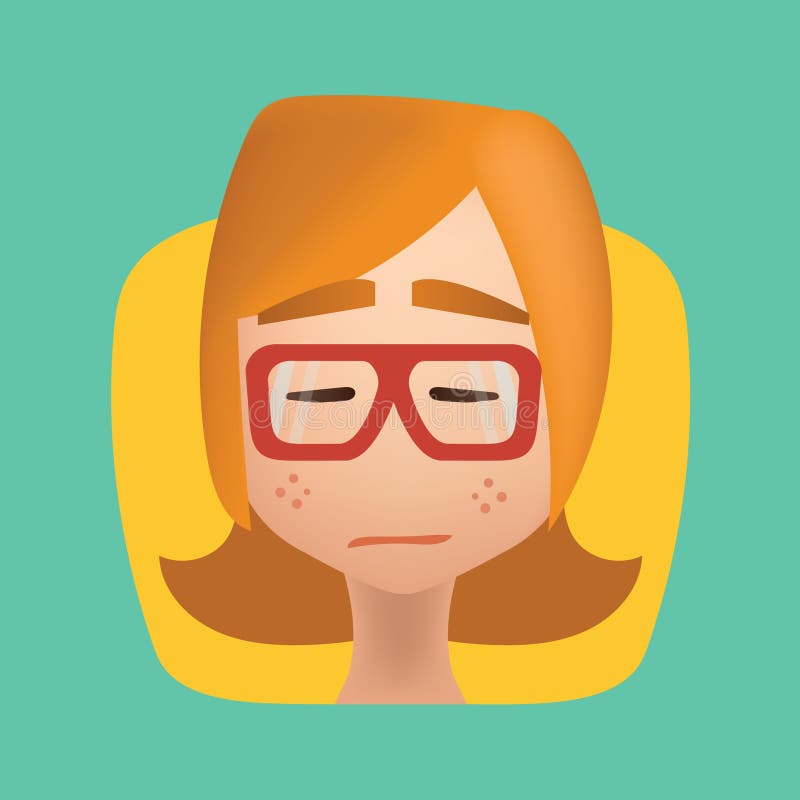 Girl Feeling Disappointed. Vector Illustration Decorative Background ...