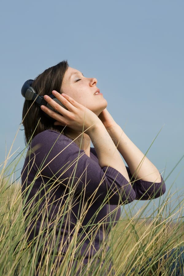Girl feeling the music stock image. Image of caucasian - 2266777