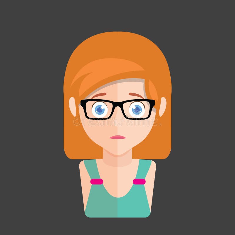 Girl Feeling Scared. Vector Illustration Decorative Design Stock Vector ...