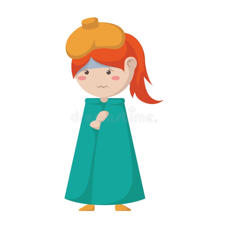 Girl Feeling Sick. Vector Illustration Decorative Design Stock Vector ...