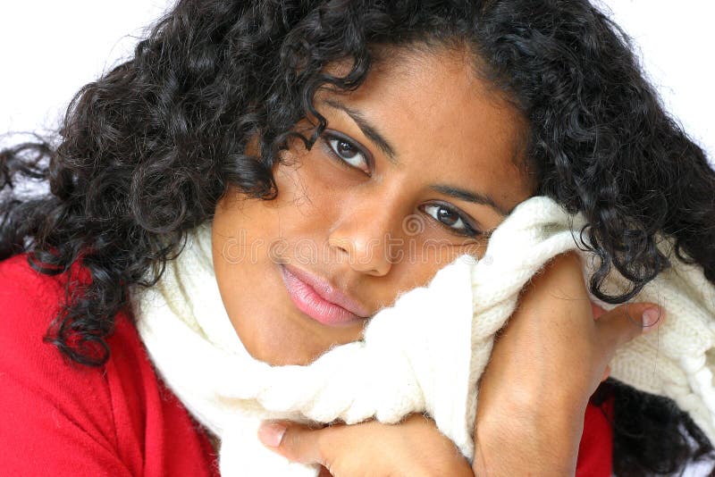 Girl Feeling the Softness of the Shawl Stock Photo - Image of brasil ...