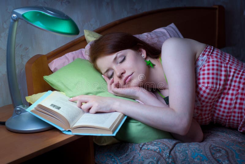 The Girl Fell Asleep with a Book Stock Photo - Image of lifestyle ...