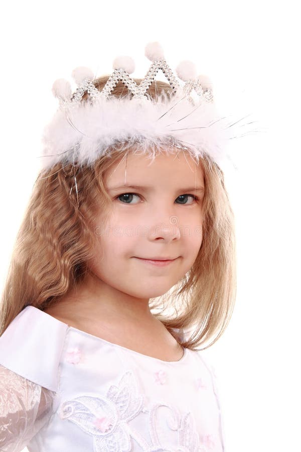 Girl in Festive Dress and Tiara Stock Image - Image of wavy, girl: 11610677