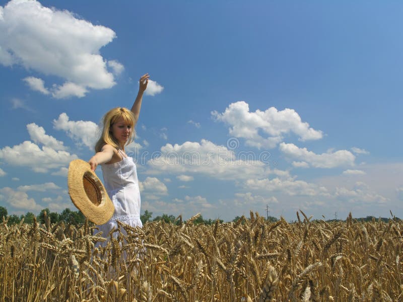 Girl in field stock photo. Image of organic, field, plants - 1006684