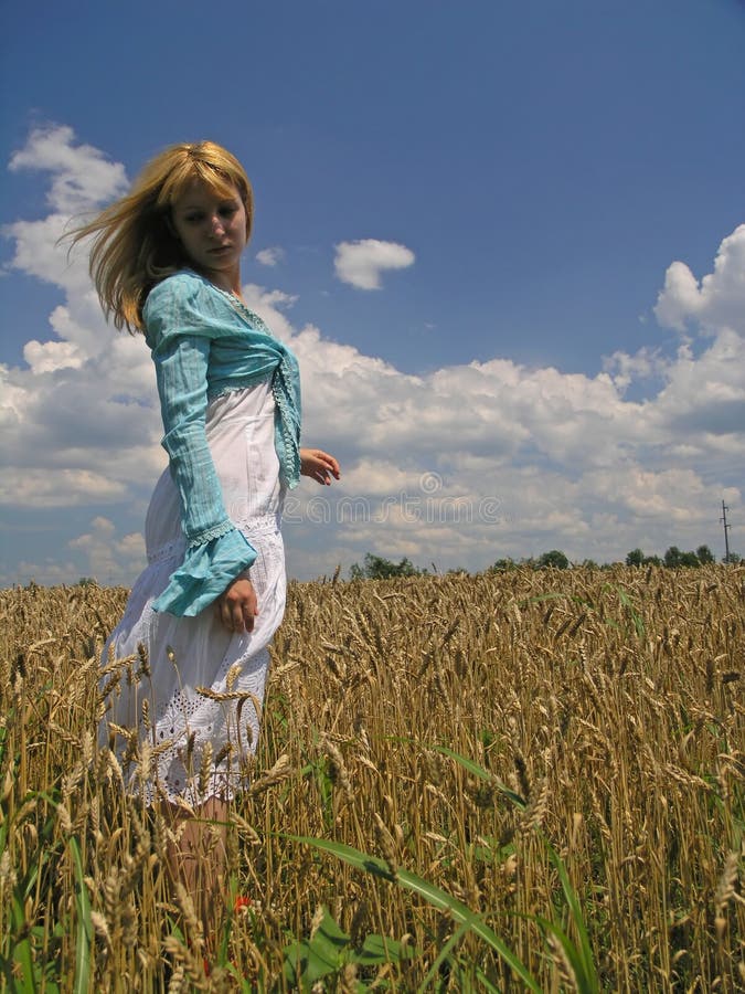 Girl in field stock photo. Image of farming, agricultureh - 1010188
