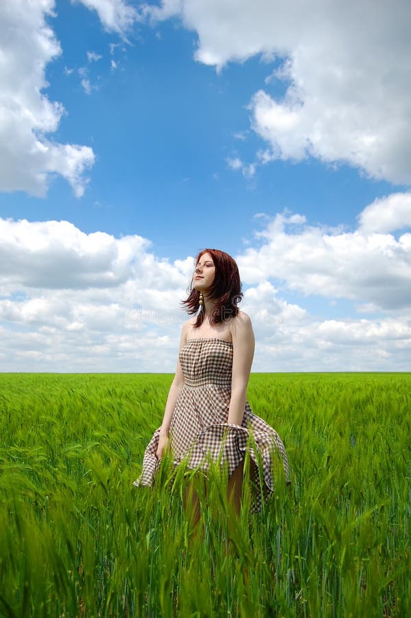 Girl at field stock photo. Image of crop, enjoy, active - 11774042