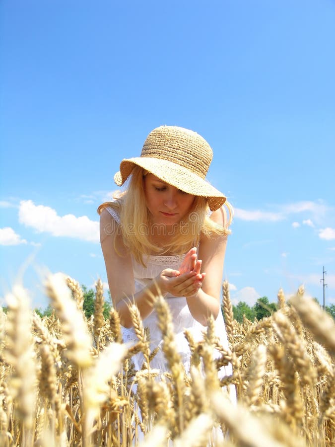 Girl in field stock image. Image of plenty, standing, environment - 991691