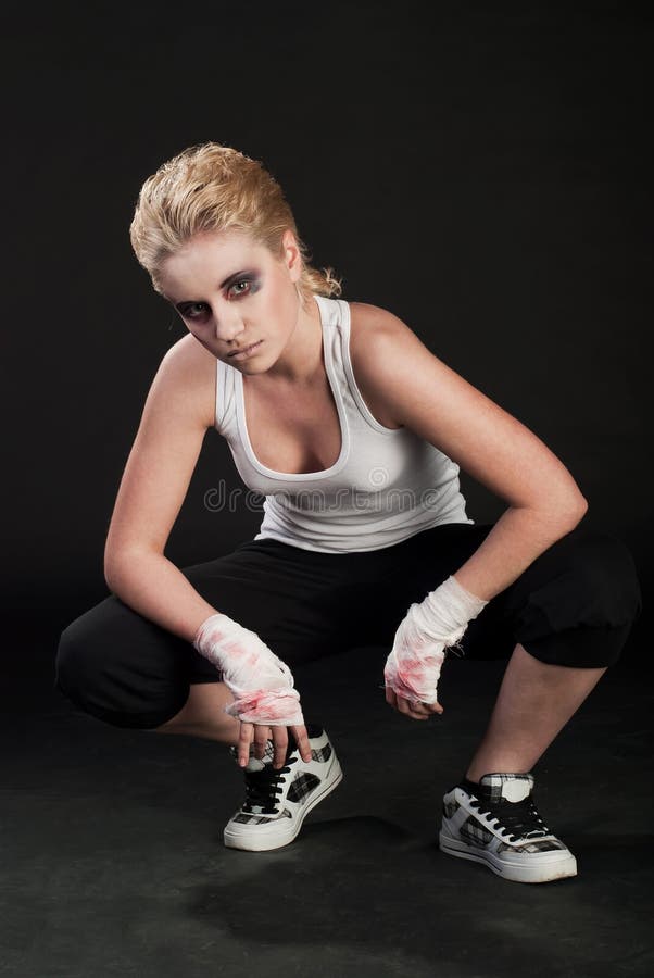 Girl fighter stock image. Image of pose, aggression, seam - 15839595
