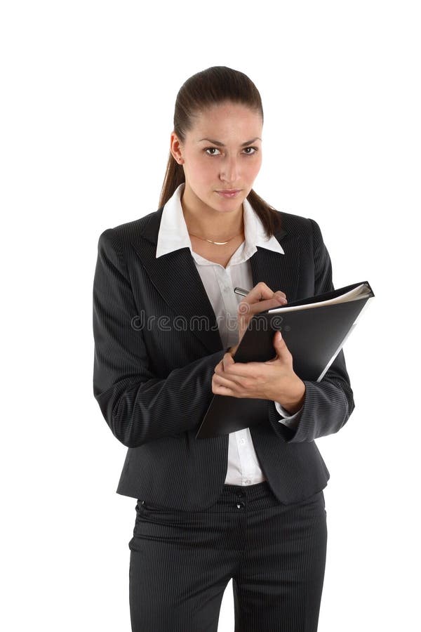 Girl with file 2 stock photo. Image of people, female - 4399564