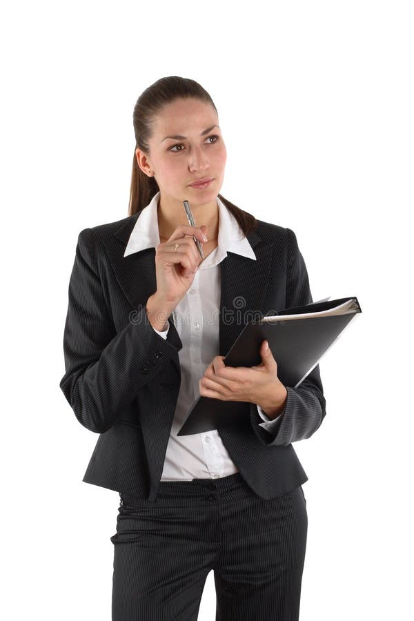Girl with file stock image. Image of attitude, elegance - 4393865