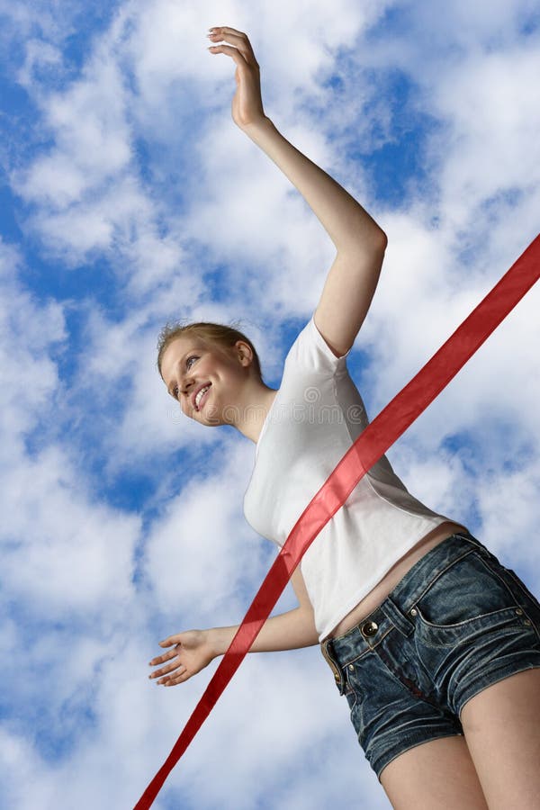 Girl finished first stock image. Image of person, hair - 18759693