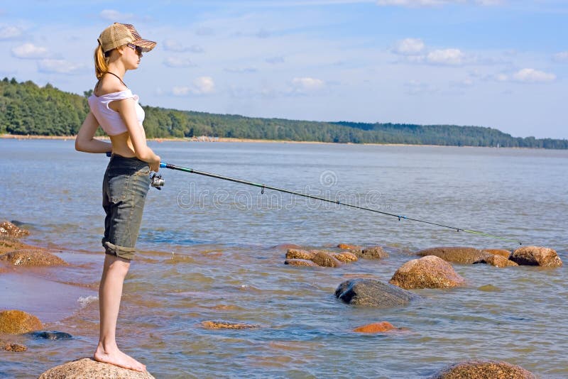 Girl Fly Fishing stock image. Image of caucasian, stream - 17762457